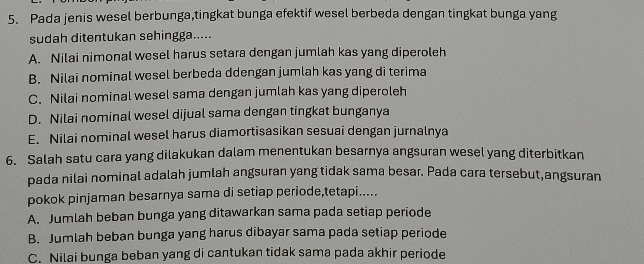 5. Pada jenis wesel berbunga, tingkat bunga | StudyX