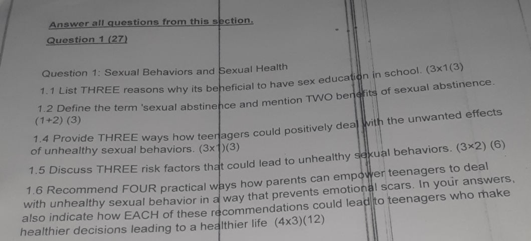 Answer all questions from this section. | StudyX