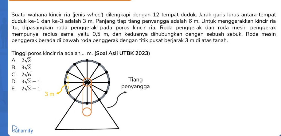 Suatu wahana kincir ria (jenis wheel) | StudyX