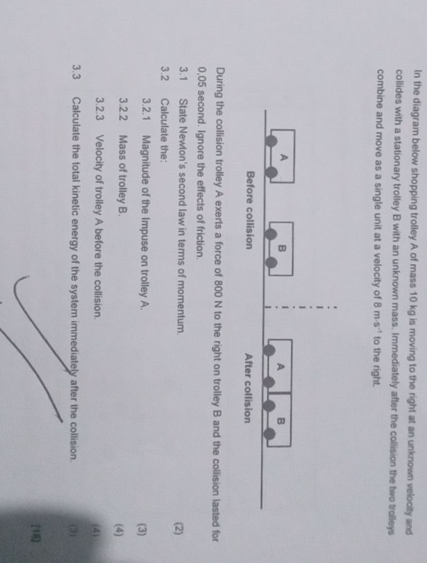 In the diagram below shopping trolley A of | StudyX