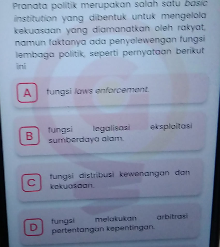 Pranata politik merupakan salah satu basic | StudyX