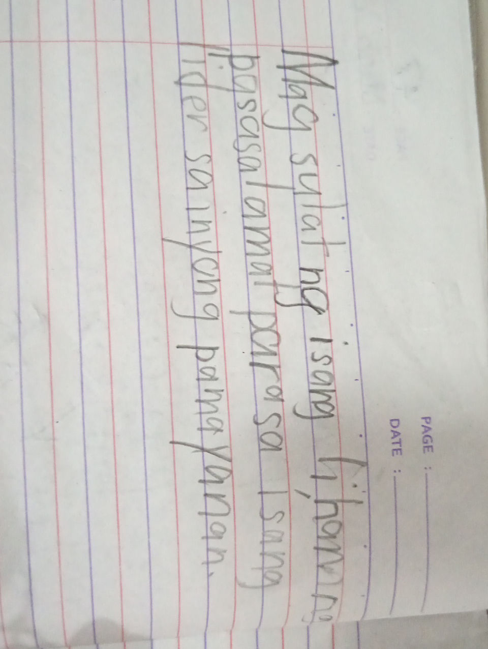 Mag sulat ng isang liham pasasalamat para sa | StudyX