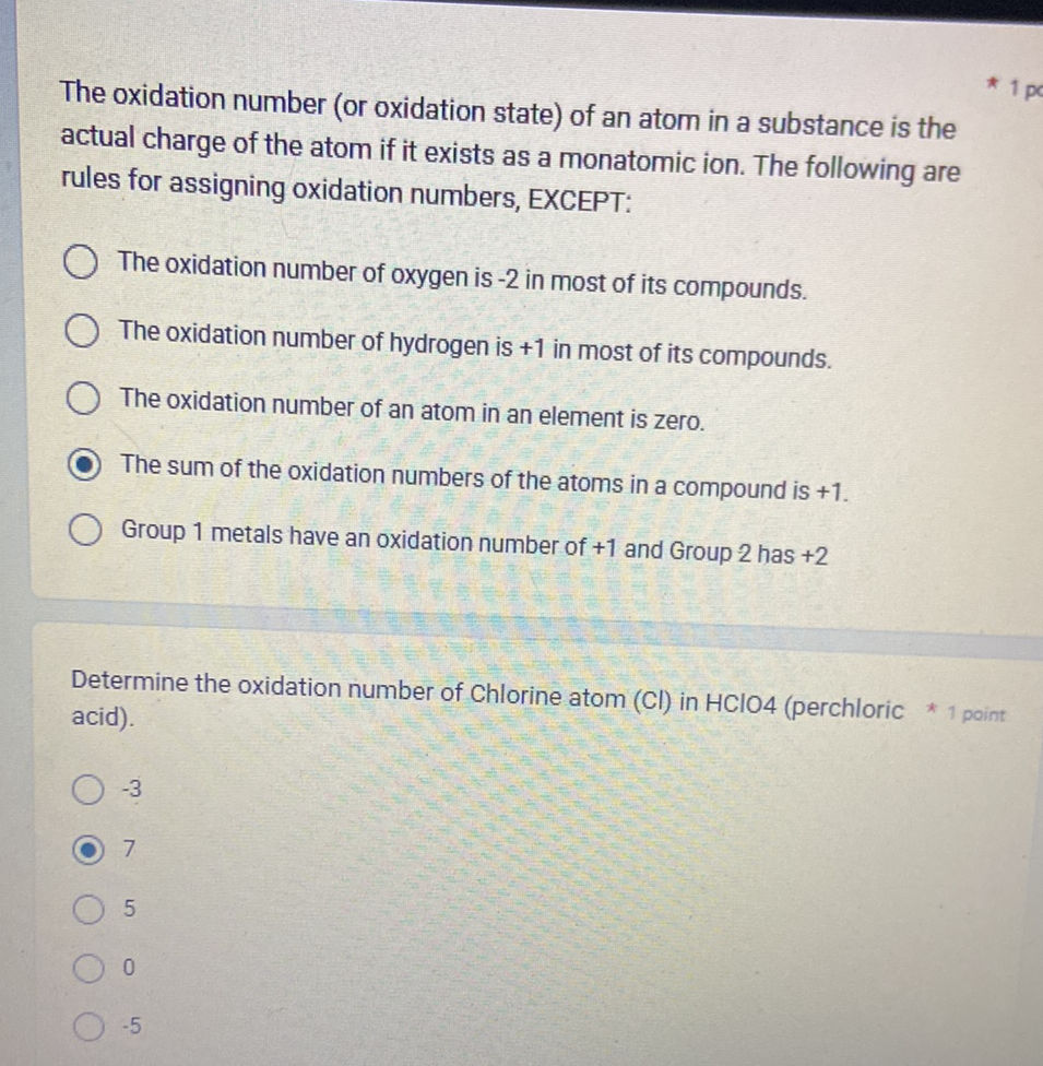The oxidation number (or oxidation state) of | StudyX