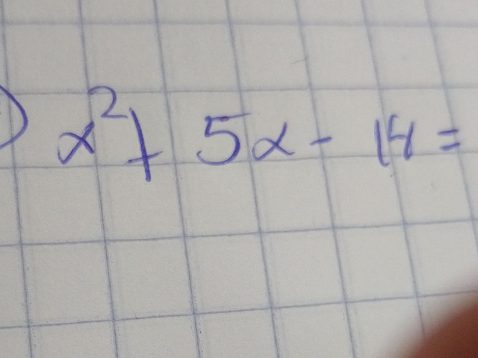 Solve quadratic equation x^2 + 5x - 14 | StudyX