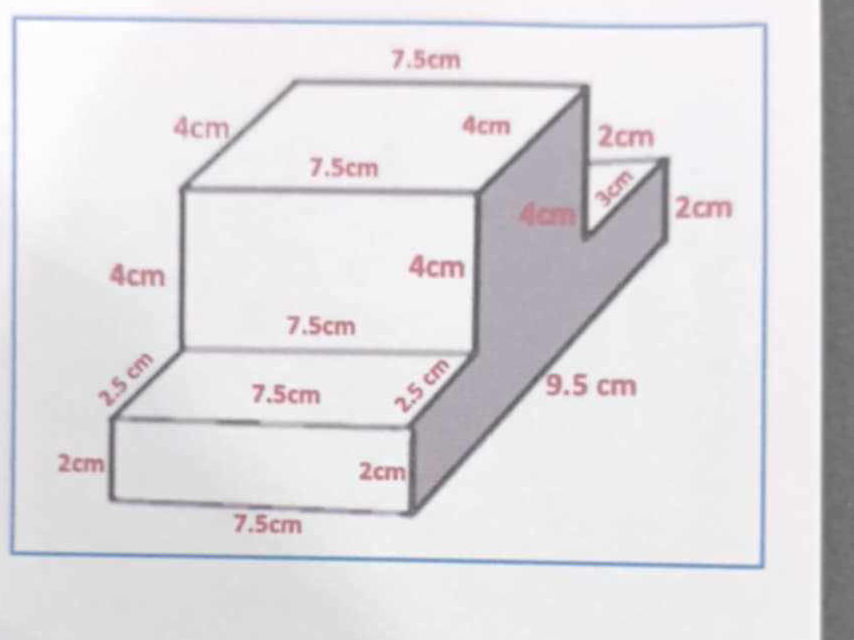 The image shows a 3D shape with various | StudyX