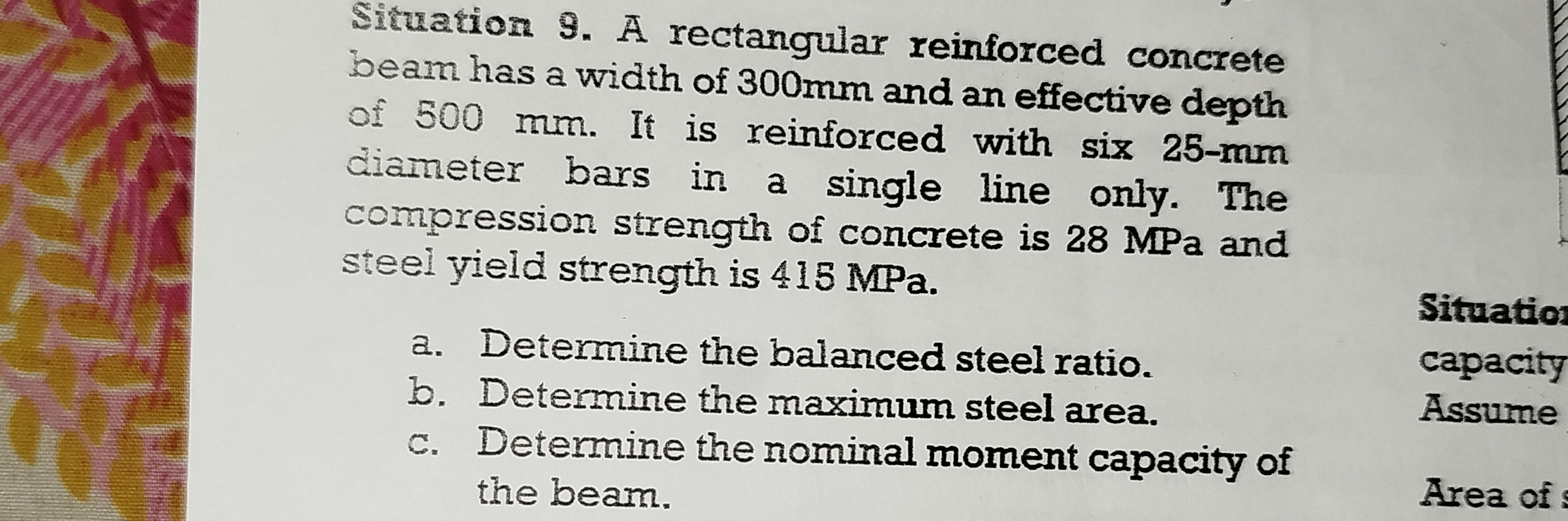 Situation 9. A rectangular reinforced