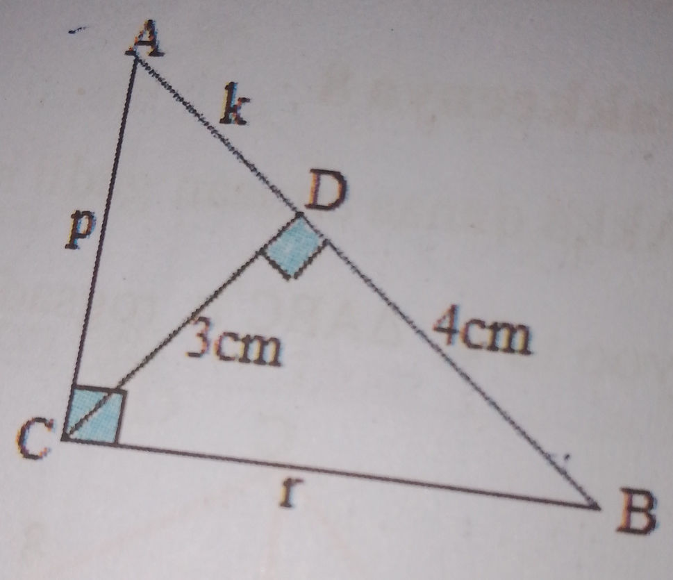 The image shows a triangle ABC with a right | StudyX