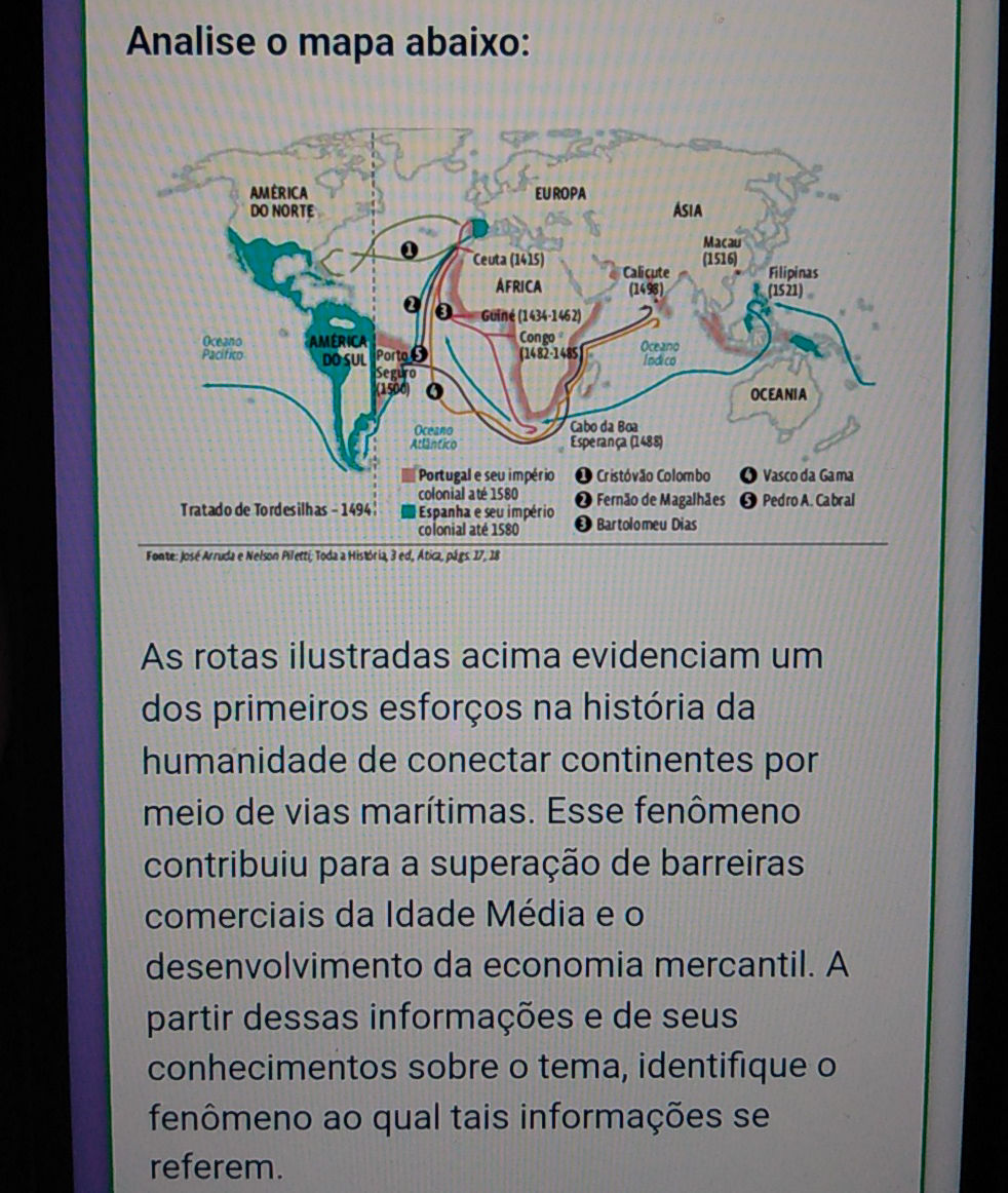 Analise o mapa abaixo: As rotas ilustradas