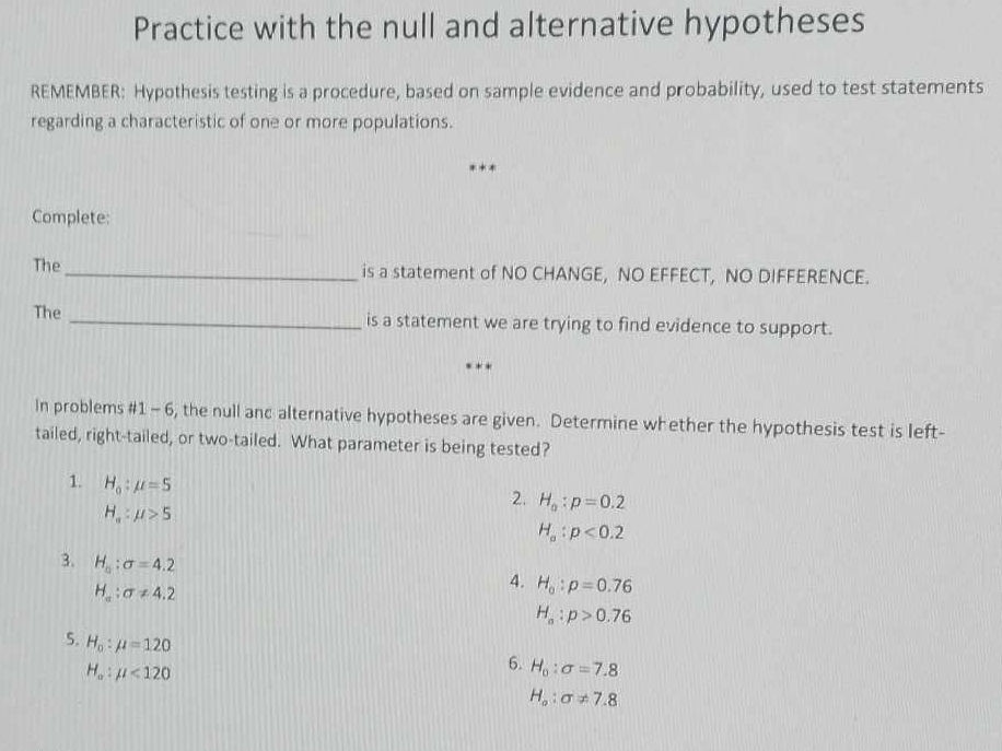 Complete: The ______ is a statement of NO | StudyX