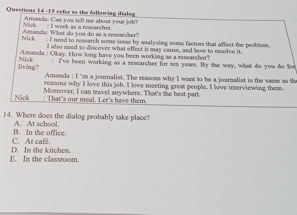 Questions 14-15 refer to the following | StudyX