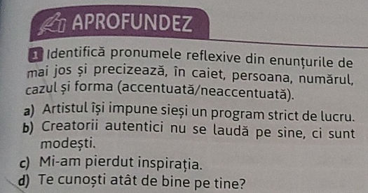 1 Identifică pronumele reflexive din | StudyX