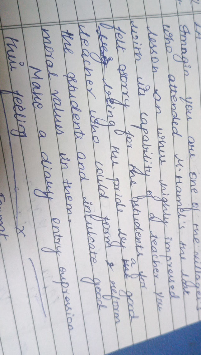 Imagine you are one of the villagers who | StudyX