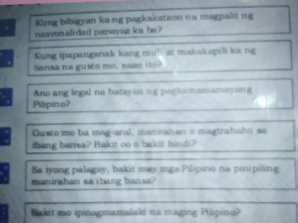 Kung bibigyan ka ng pagkakataon na magpalit | StudyX