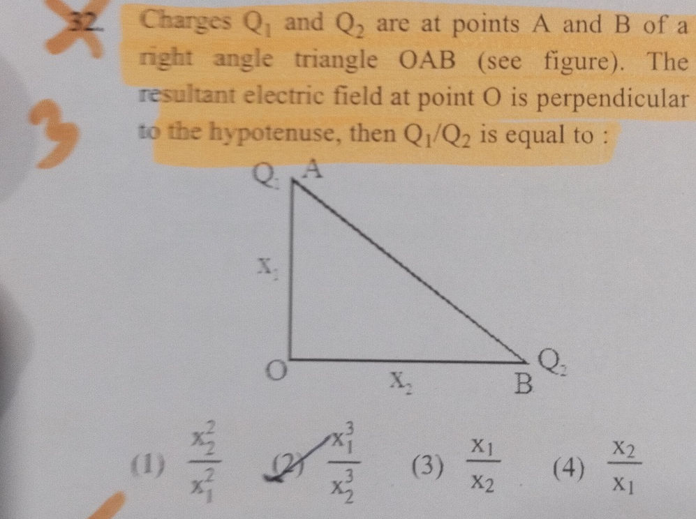 Charges $Q_1$ and $Q_2$ are at points A and | StudyX