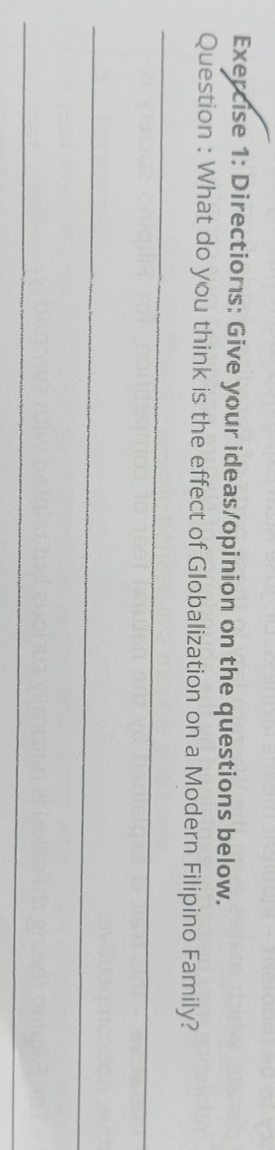 Exercise 1: Directions: Give your | StudyX