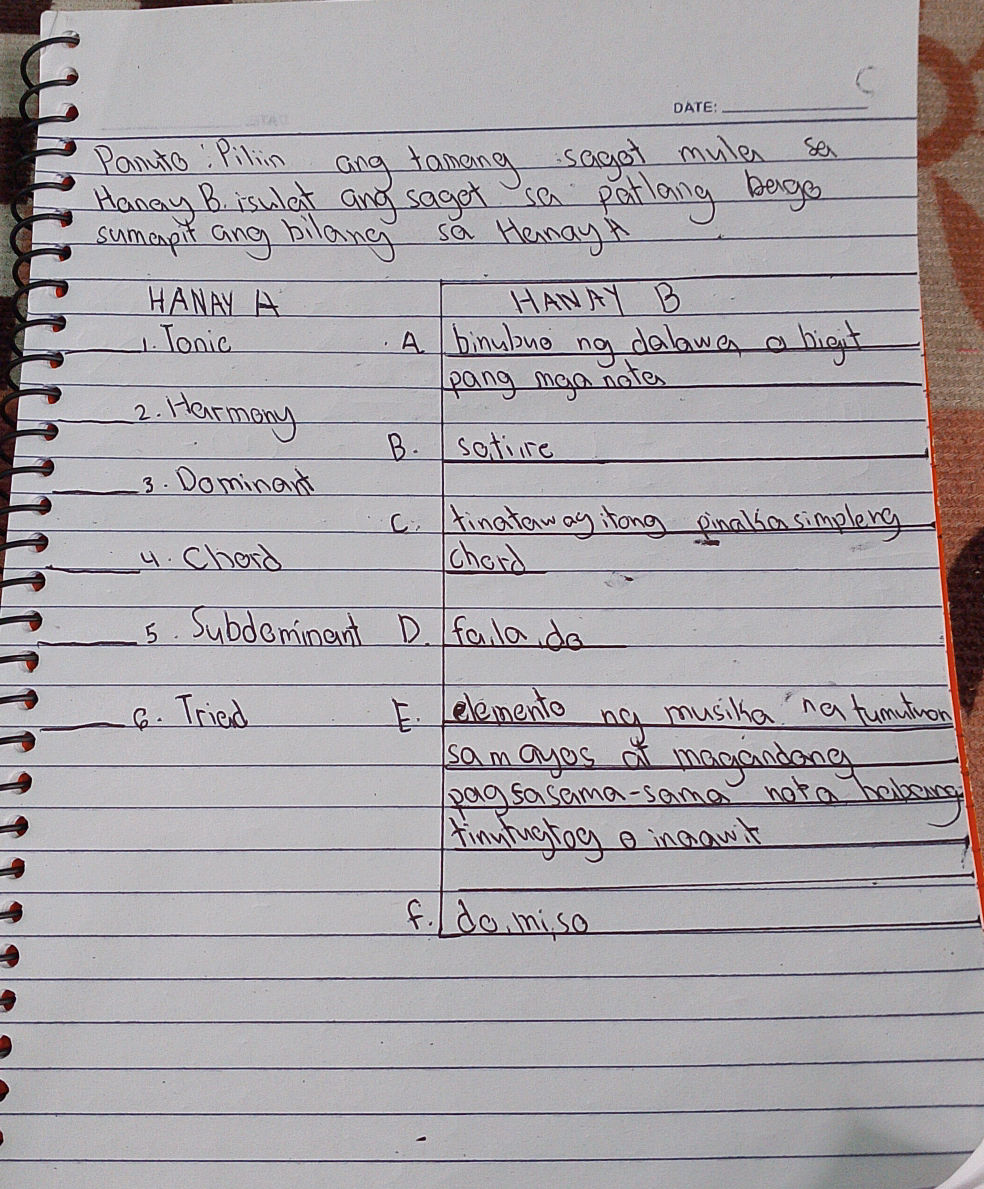 Panuto: Piliin ang tamang sagot mula sa | StudyX