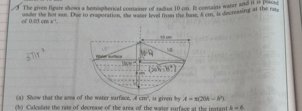 The given figure shows a hemispherical | StudyX
