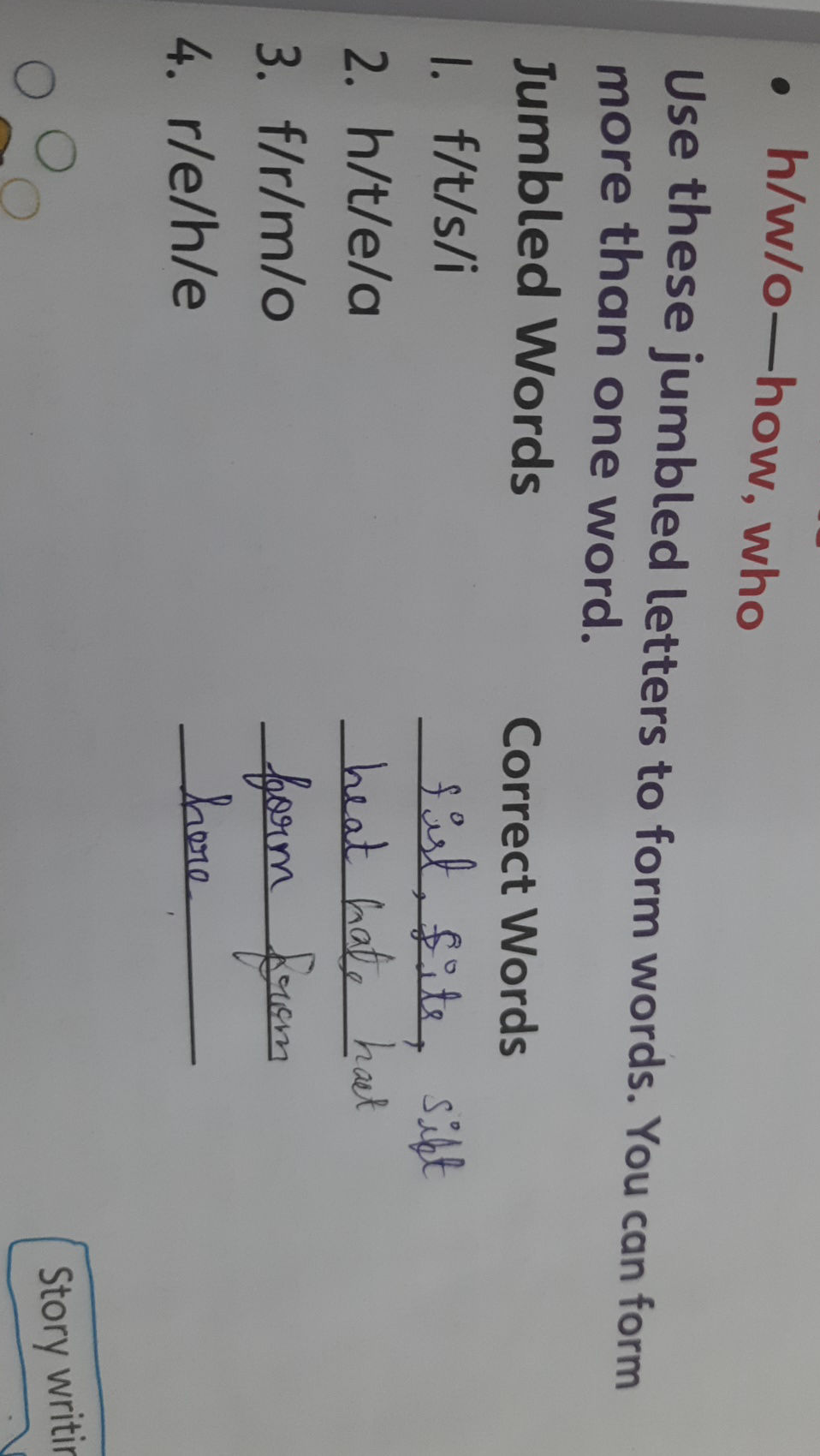 Use these jumbled letters to form words. You | StudyX