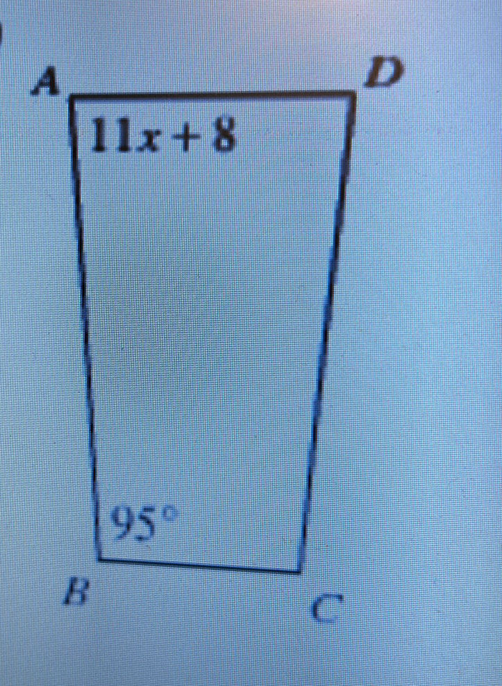 The image shows a trapezoid with one side | StudyX