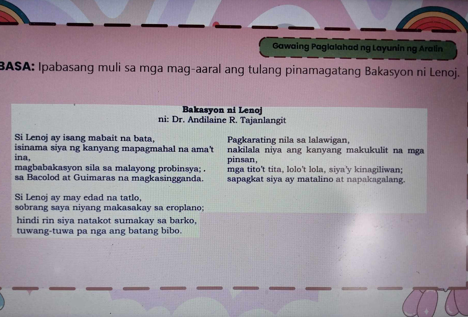 BASA: Ipabasang muli sa mga mag-aaral ang | StudyX