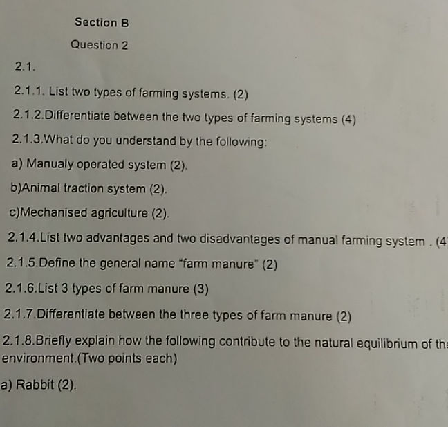 2.1. 2.1.1. List two types of farming | StudyX