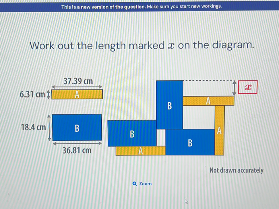 Work out the length marked *x* on the | StudyX