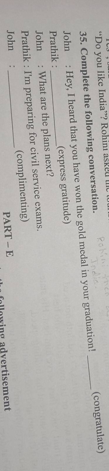 35. Complete the following conversation. | StudyX