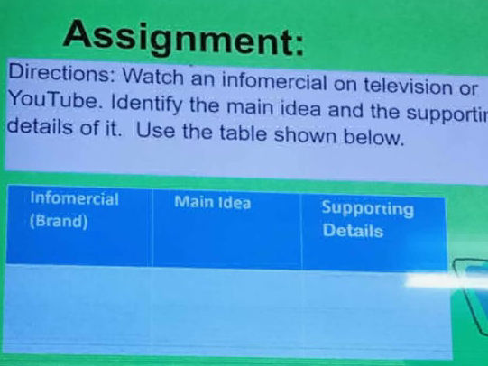 Directions: Watch an infomercial on | StudyX