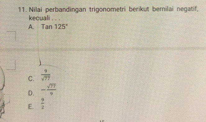 11. Nilai perbandingan trigonometri berikut | StudyX