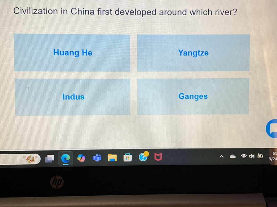 Civilization in China first developed around | StudyX