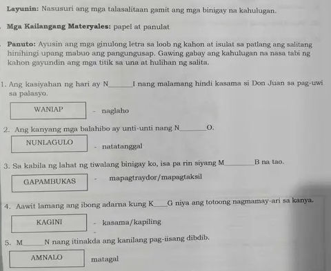 Layunin: Nasusuri ang mga talasalitaan gamit | StudyX