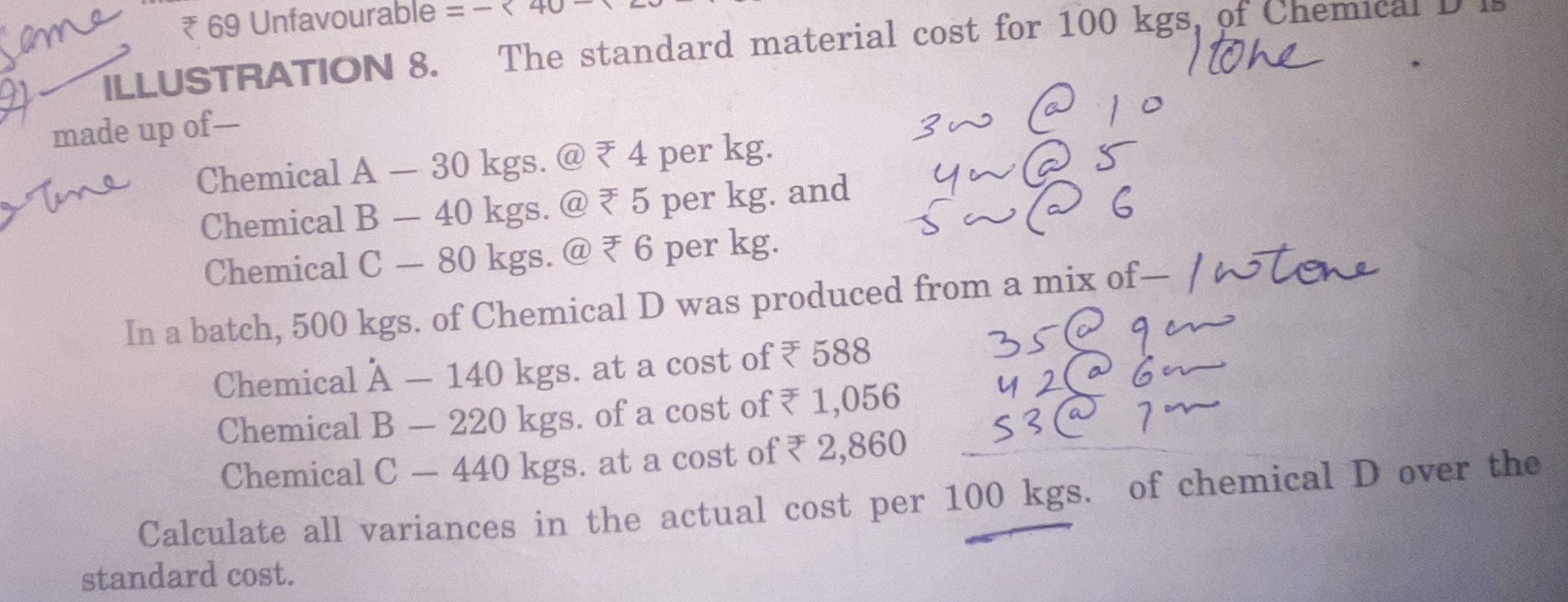 ILLUSTRATION 8. The standard material cost | StudyX