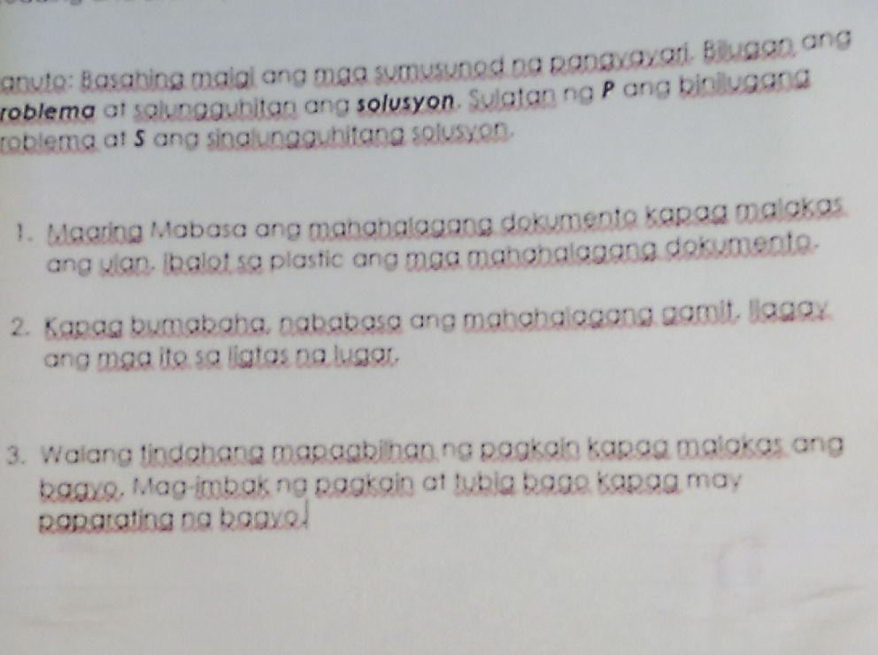 anuto: Basahing maigi ang mga sumusunod na | StudyX