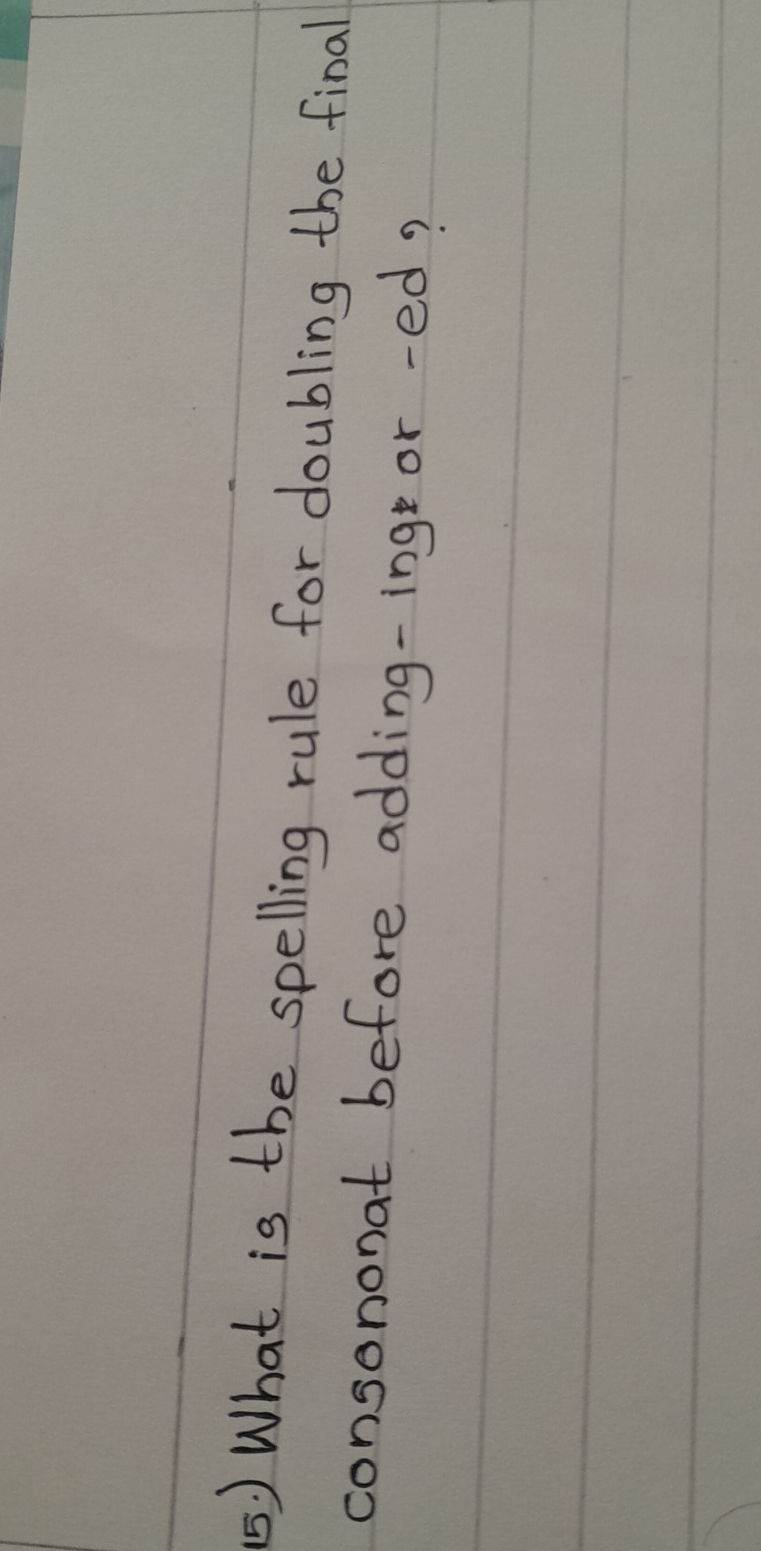 15.) What is the spelling rule for doubling | StudyX