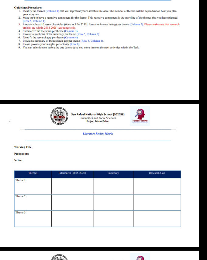 Guidelines/Procedure: 1. Identify the themes | StudyX