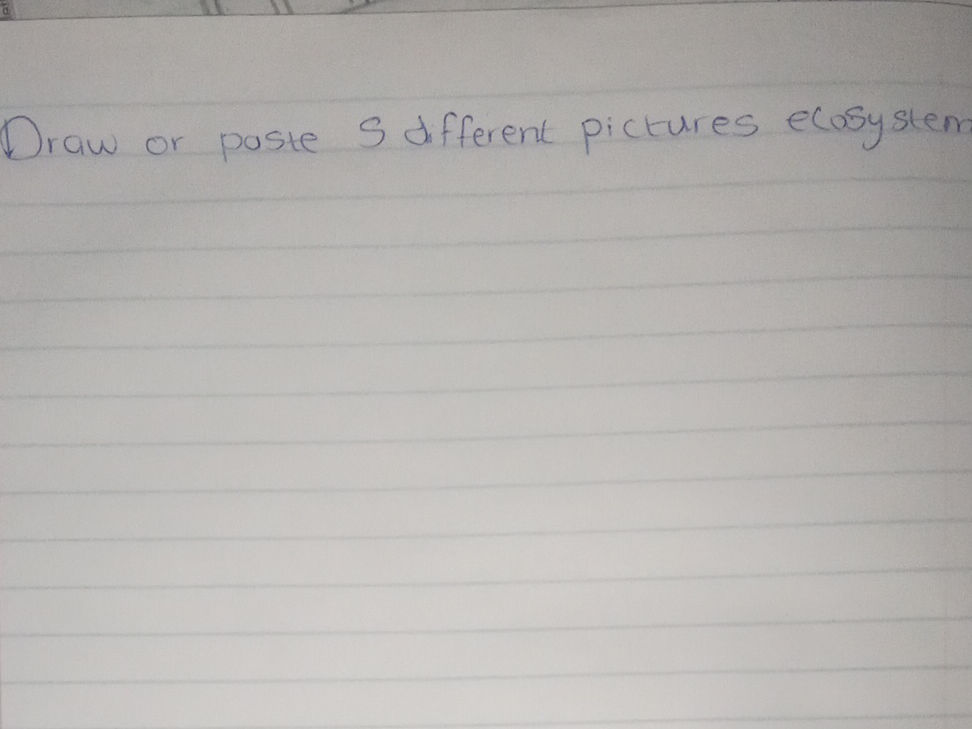 Draw or paste 5 different pictures ecosystem | StudyX
