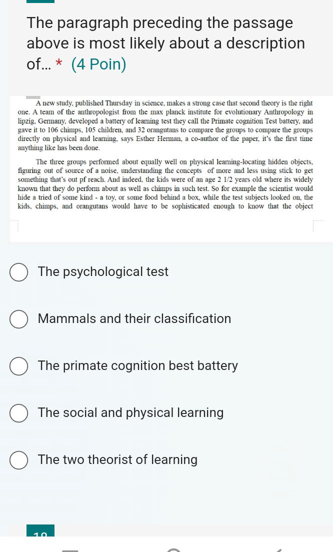 The paragraph preceding the passage above is | StudyX