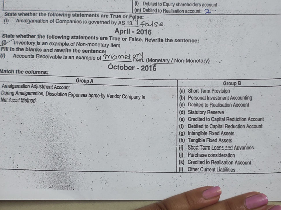 State whether the following statements are | StudyX