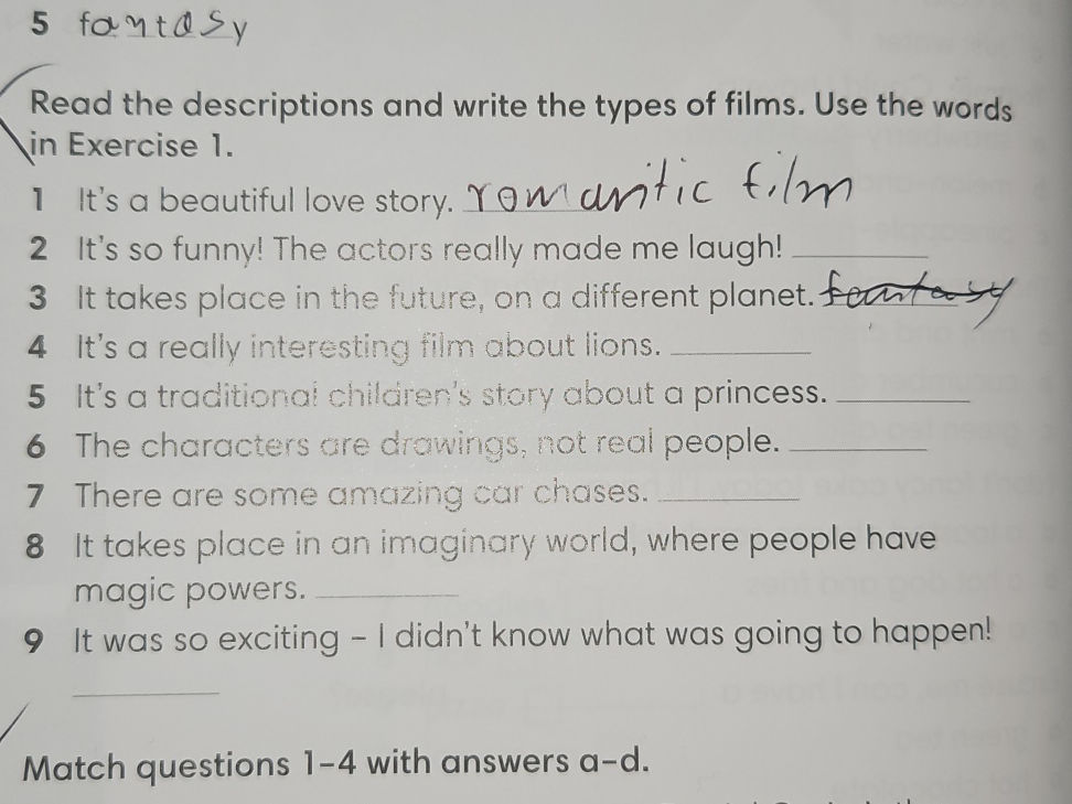 Read the descriptions and write the types of | StudyX