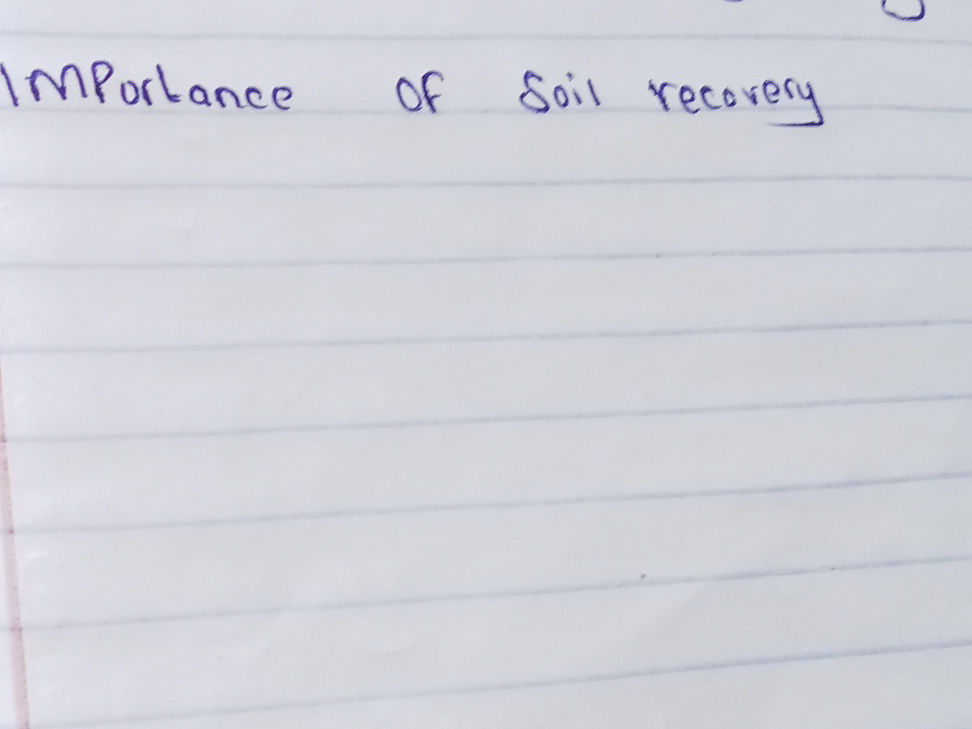 Importance of Soil Recovery | StudyX