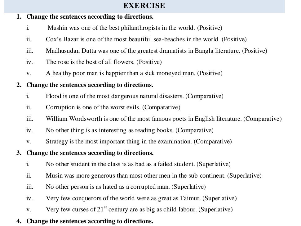 1. Change the sentences according to | StudyX