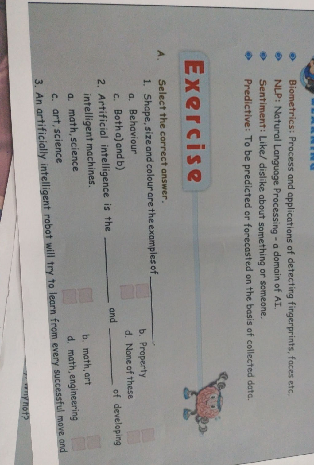 A. Select the correct answer. 1. Shape, | StudyX