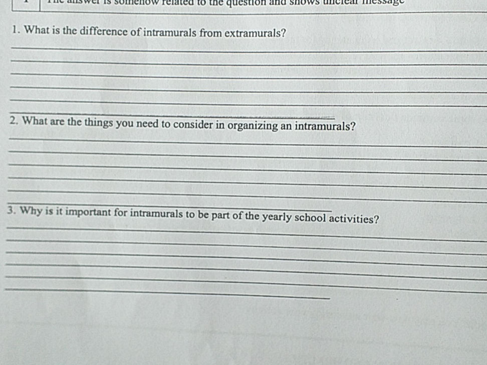 1. What is the difference of intramurals | StudyX