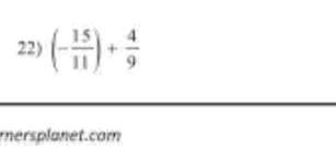 Adding Fractions: (-15/11) + 4/9 | StudyX