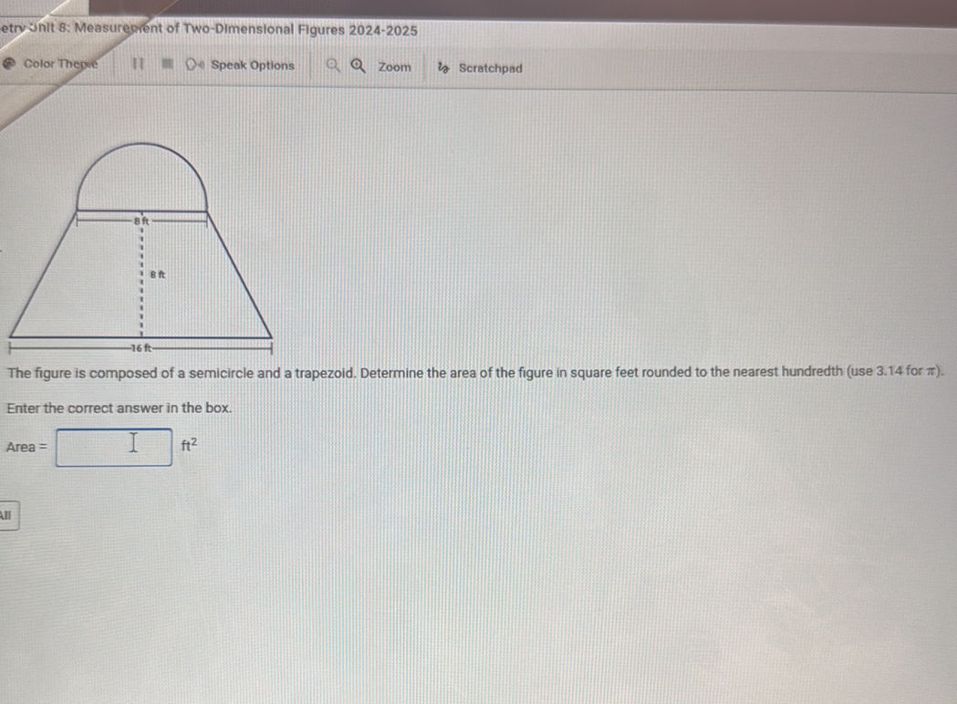 The figure is composed of a semicircle and a | StudyX