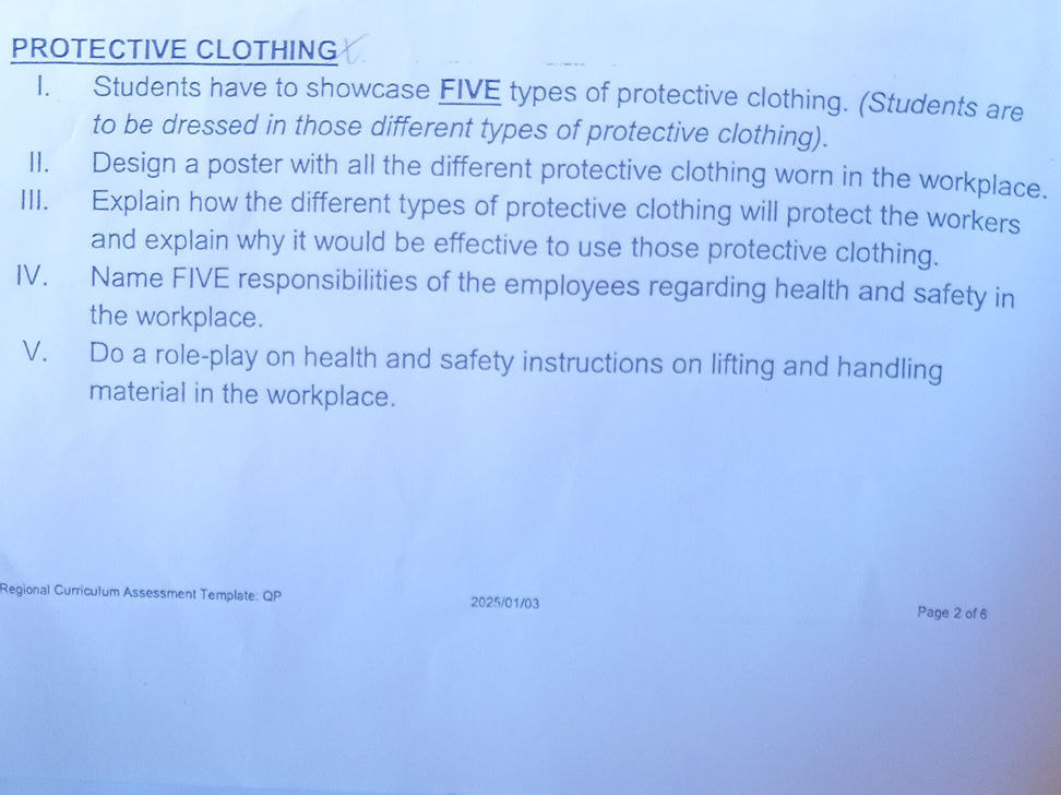 I. Students have to showcase FIVE types of | StudyX