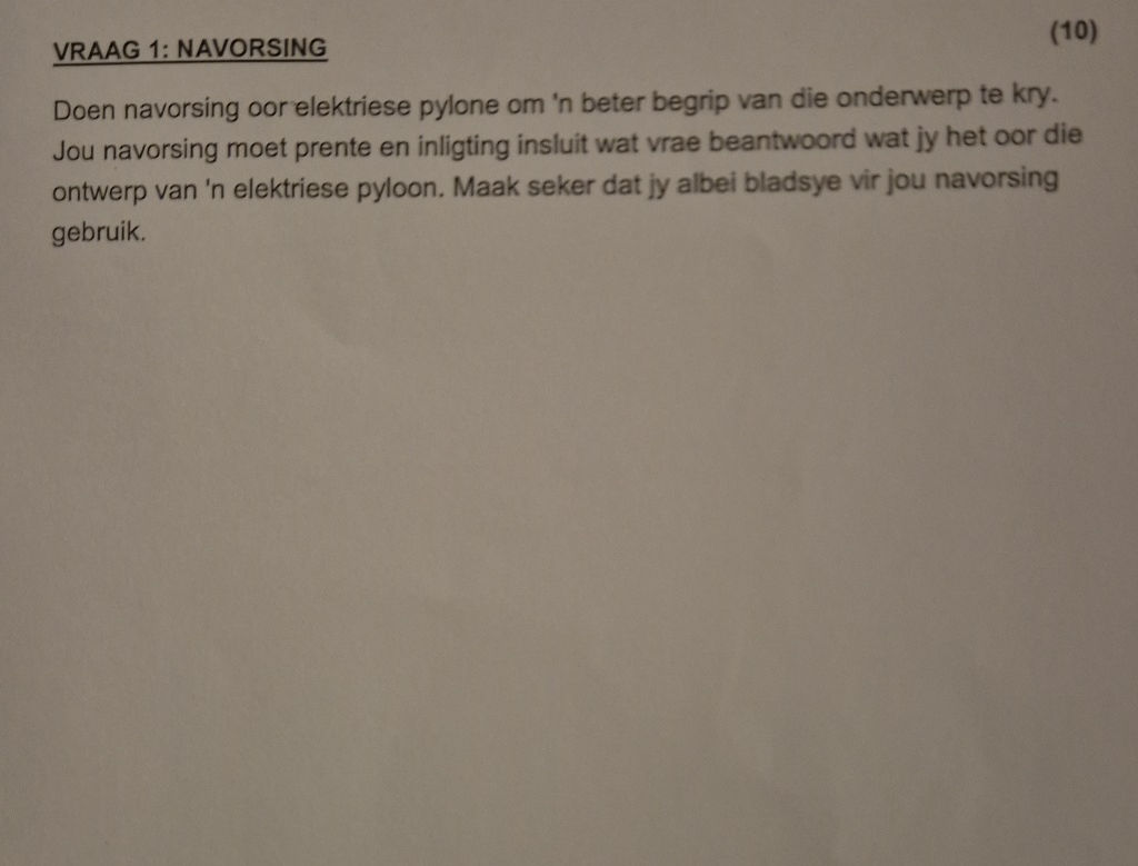 VRAAG 1: NAVORSING Doen navorsing oor | StudyX