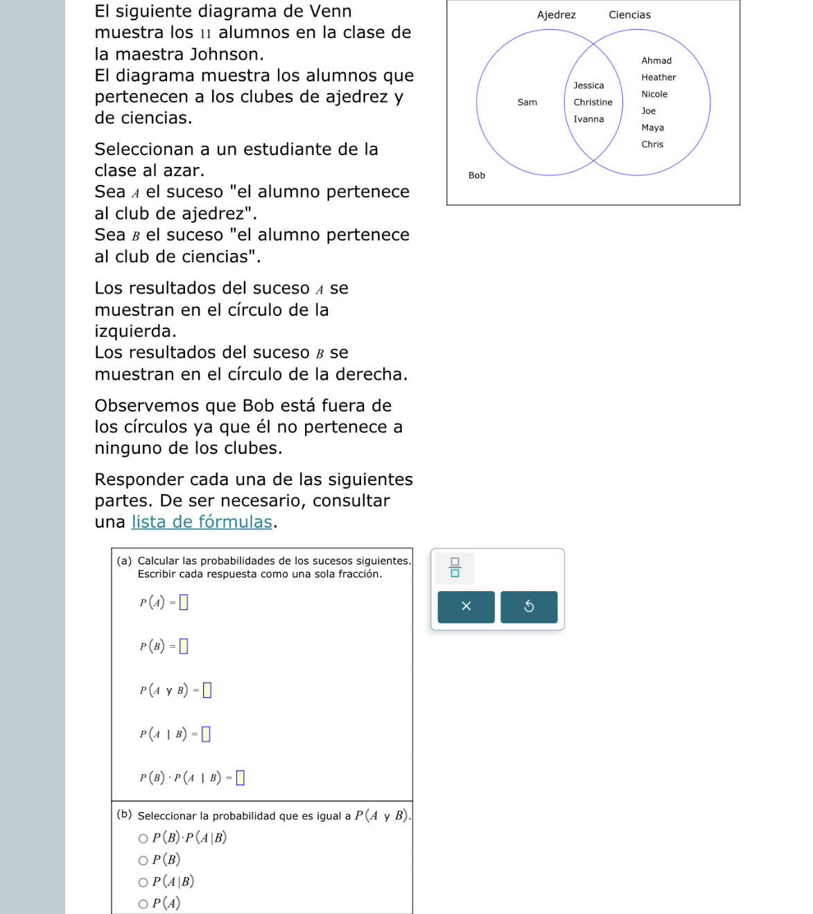 El siguiente diagrama de Venn muestra los 11 | StudyX