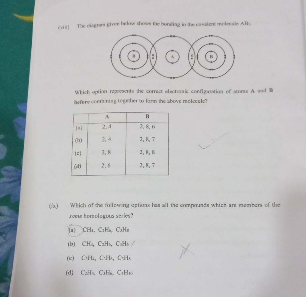 (viii) The diagram given below shows the | StudyX