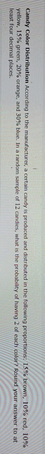 Candy Color Distribution According to the | StudyX